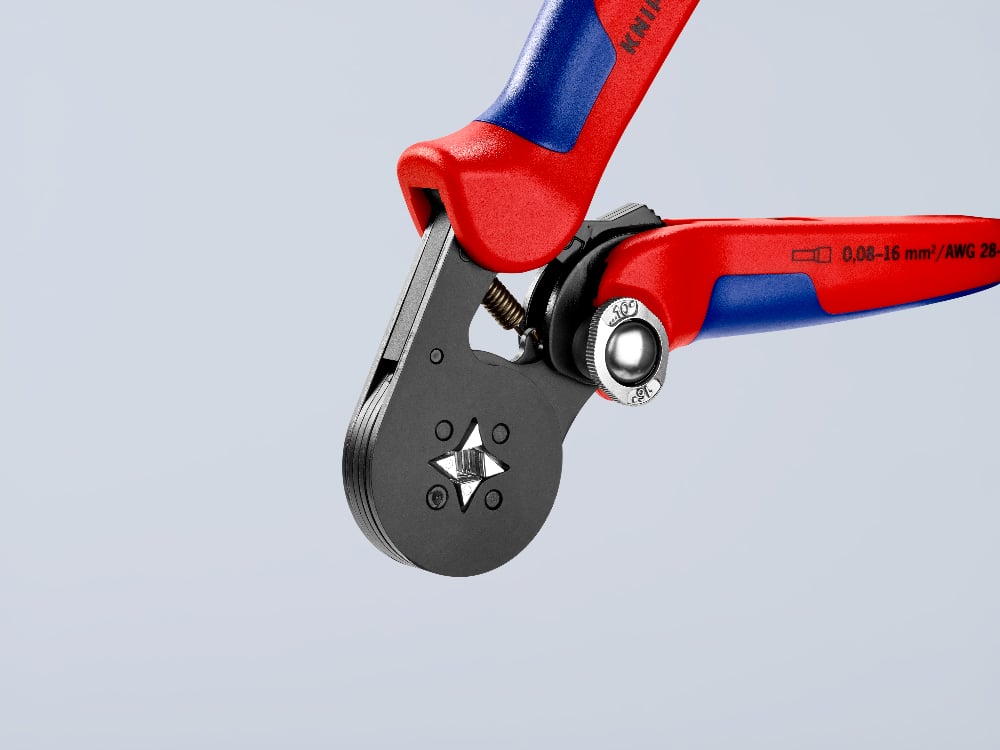 Self-Adjusting Crimping Pliers for wire ferrules With lateral access ...