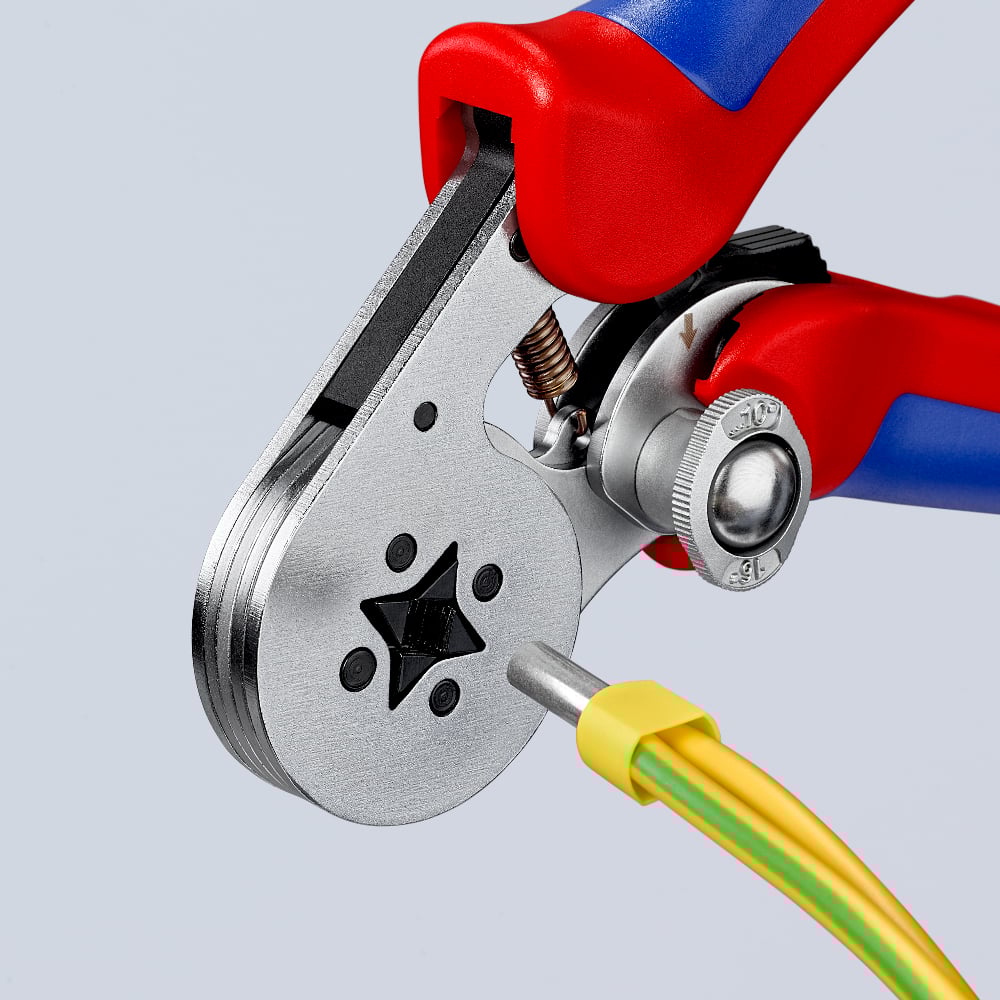 Self-Adjusting Crimping Pliers for wire ferrules With lateral access ...