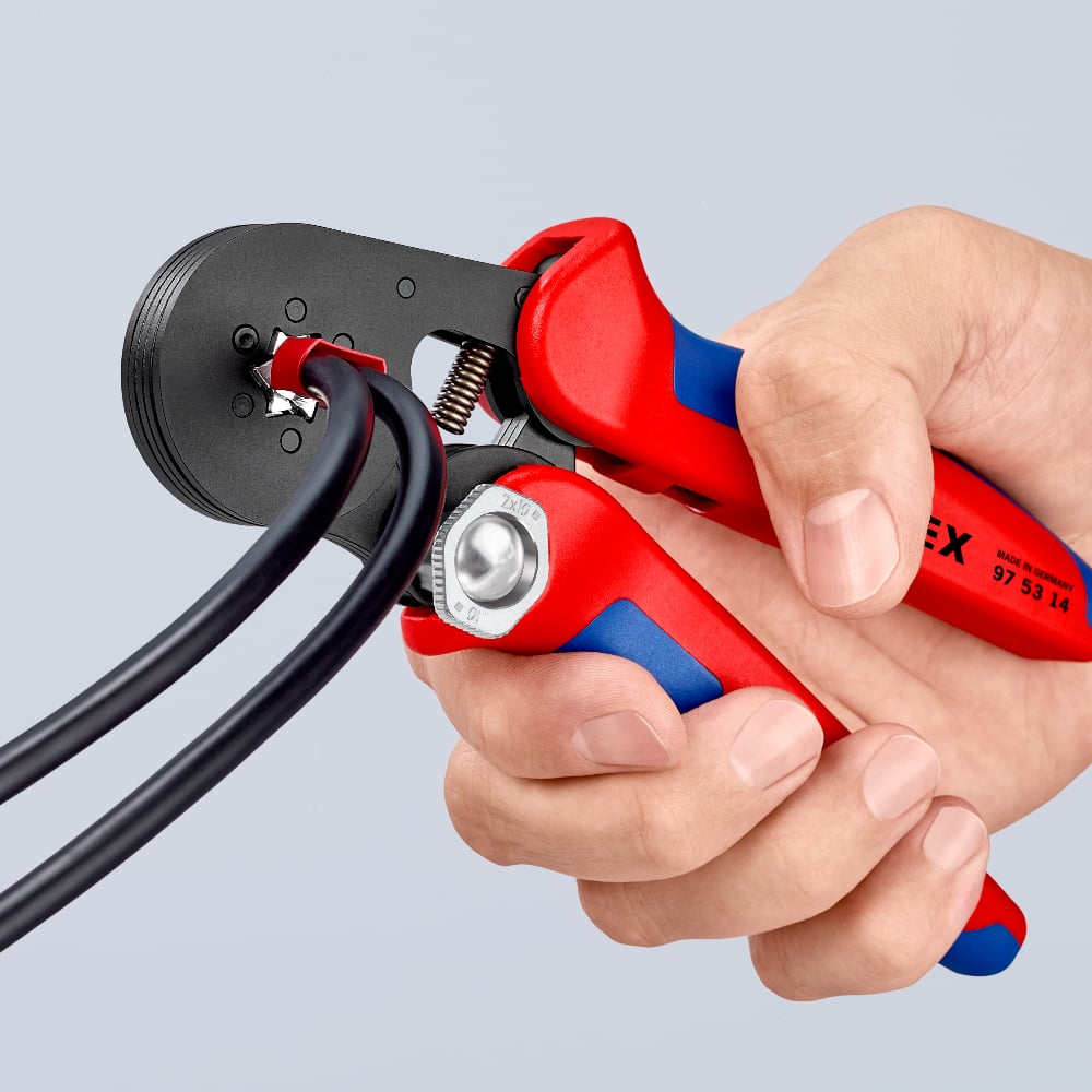 Self-Adjusting Crimping Pliers for wire ferrules With lateral access ...