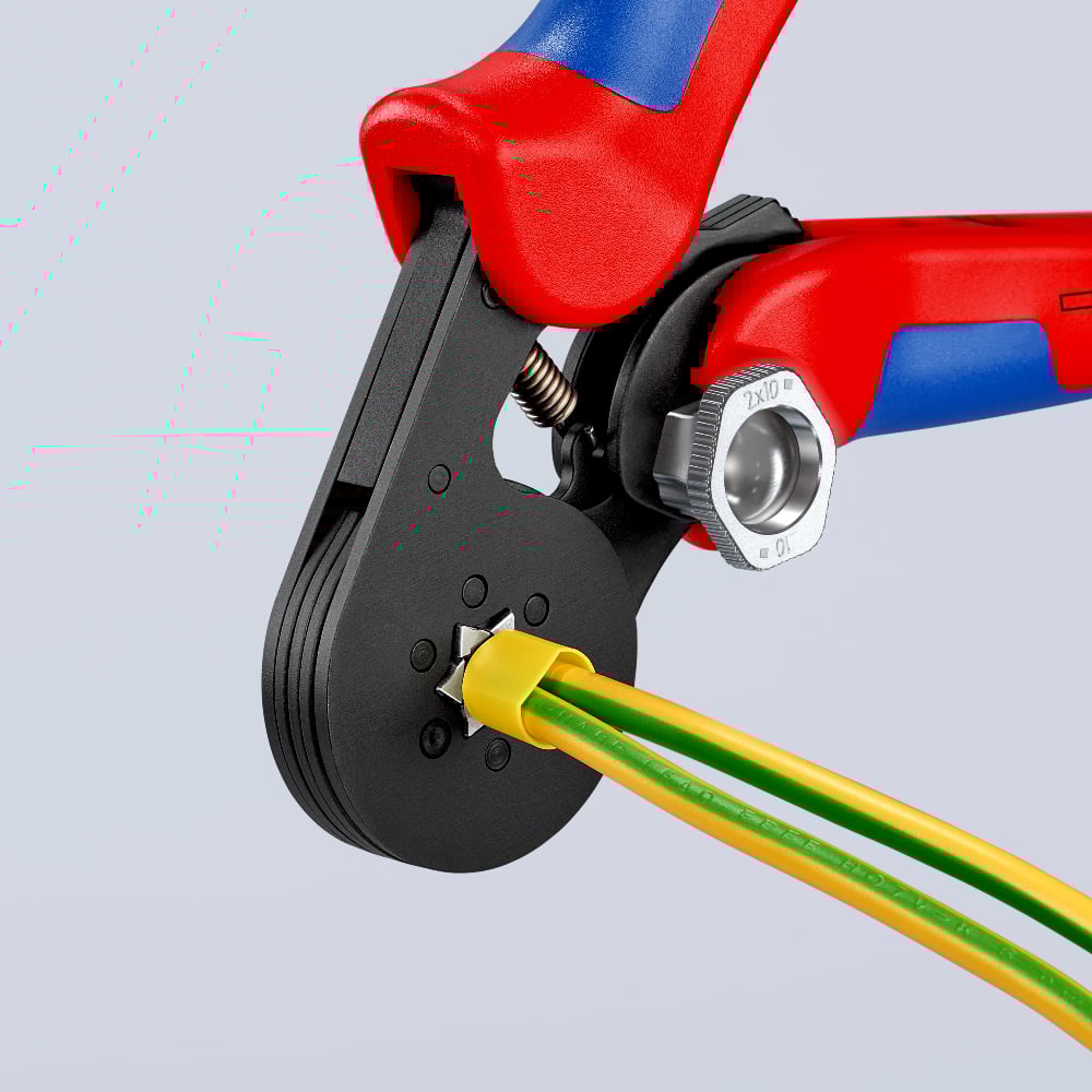 Self-Adjusting Crimping Pliers for wire ferrules With lateral access ...