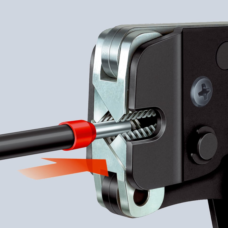 Self-Adjusting Crimping Pliers for wire ferrules With front loading ...