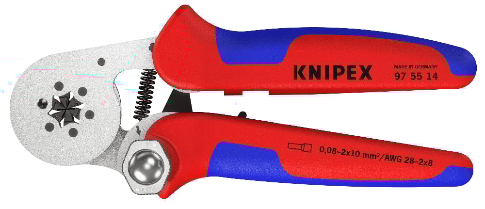 Self-Adjusting Crimping Pliers for wire ferrules With lateral access ...