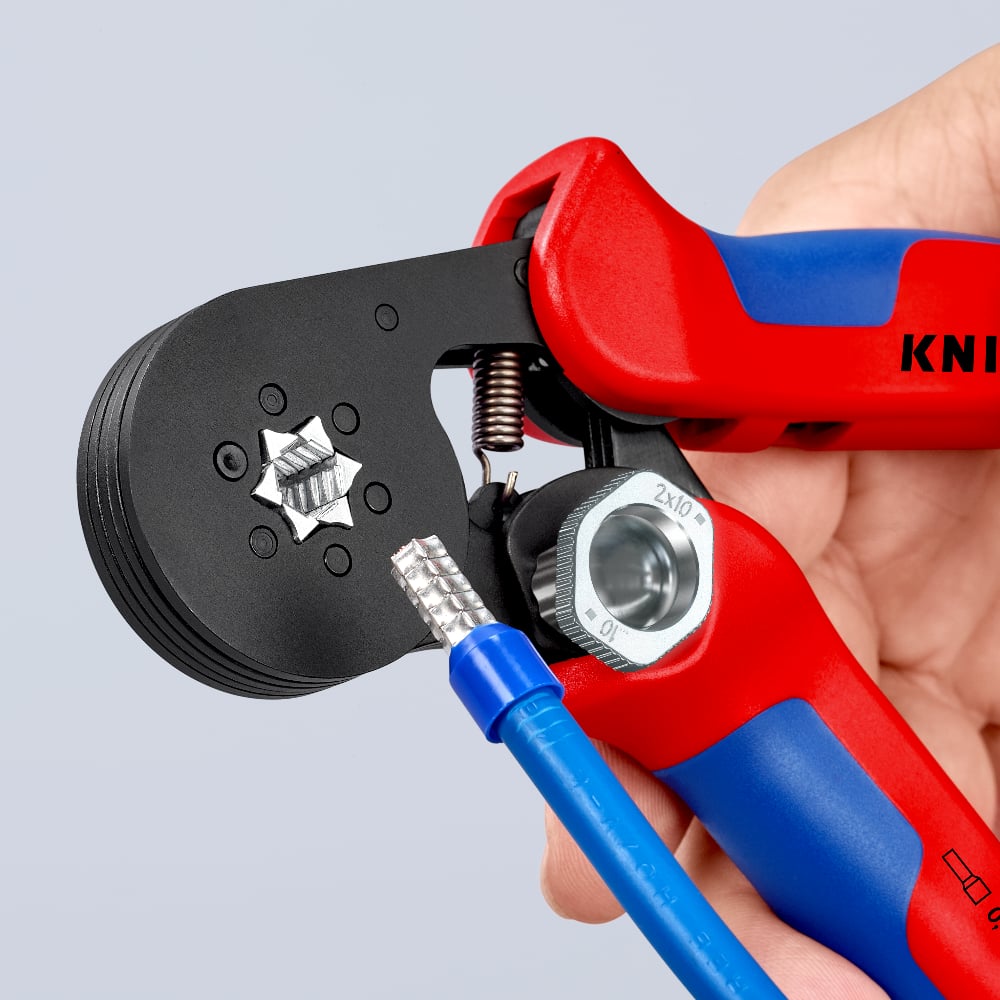 Self-Adjusting Crimping Pliers for wire ferrules With lateral access ...