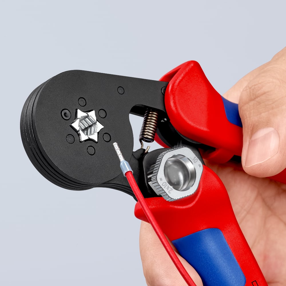 Self-Adjusting Crimping Pliers for wire ferrules With lateral access ...