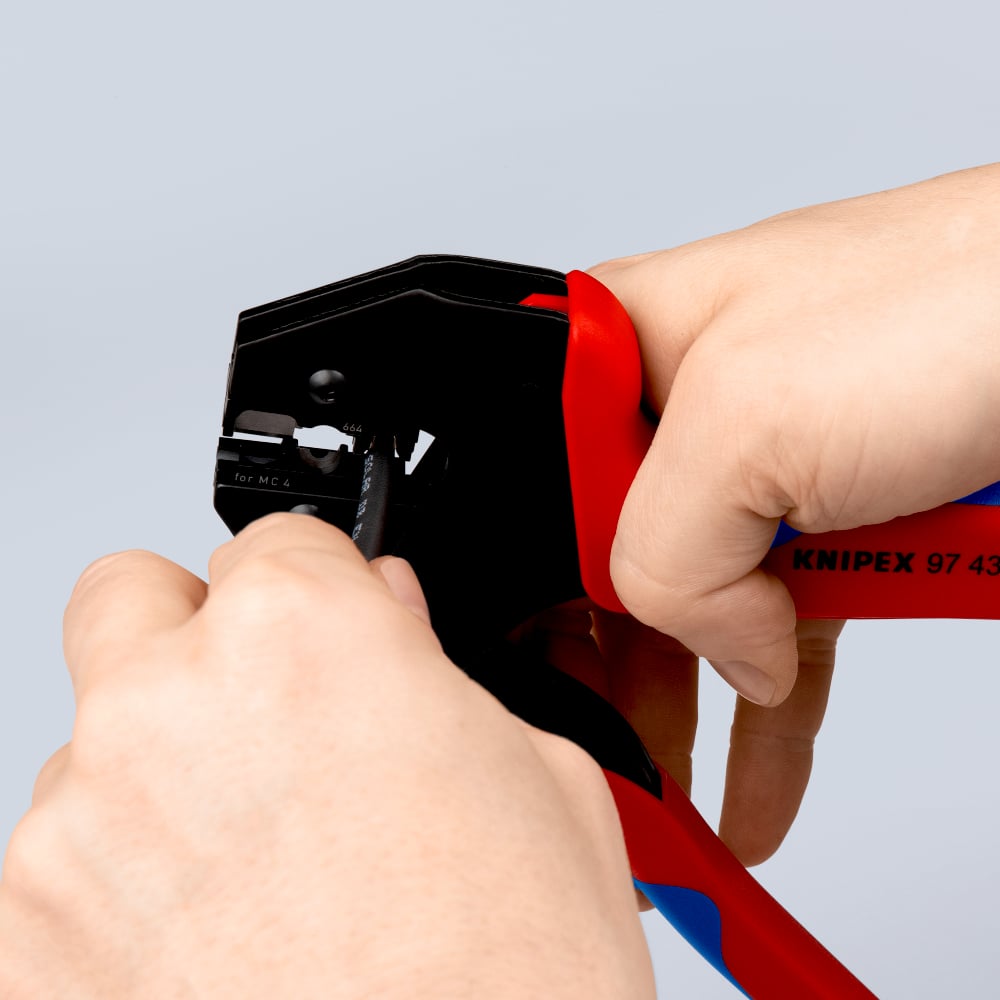 Crimp-Systemzange Für auswechselbare Crimpeinsätze | KNIPEX