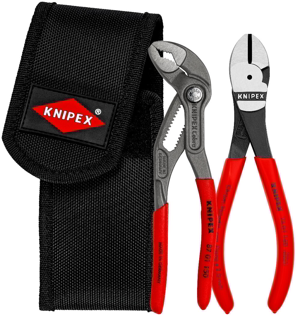 Mini pliers set In belt tool pouch 1 x 87 01 150, 1 x 74 01 160 | KNIPEX