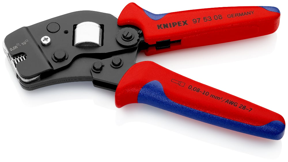 Self-Adjusting Crimping Pliers for wire ferrules With front loading ...