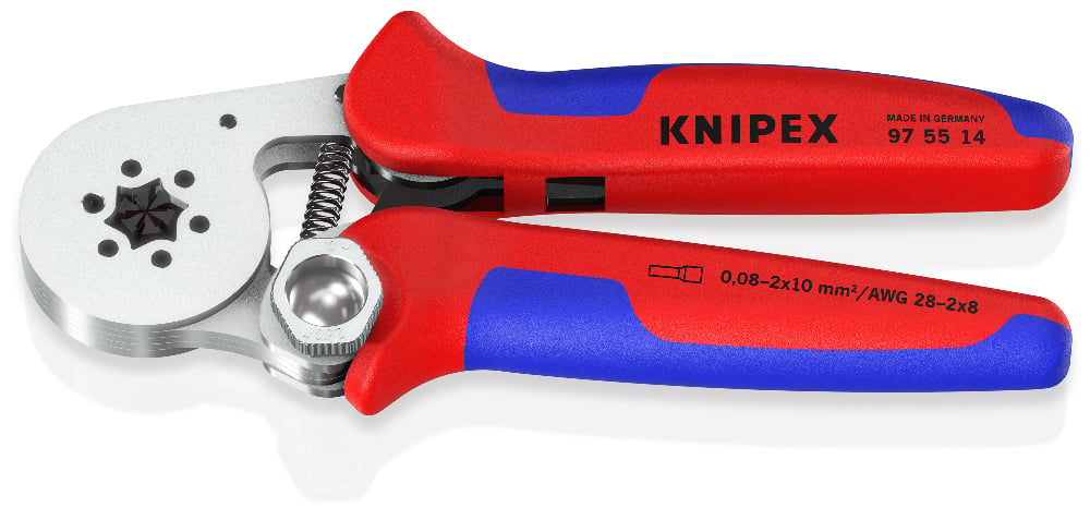 Self-Adjusting Crimping Pliers for wire ferrules With lateral access ...
