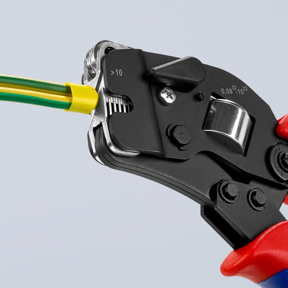 Self-Adjusting Crimping Pliers for wire ferrules With front loading ...