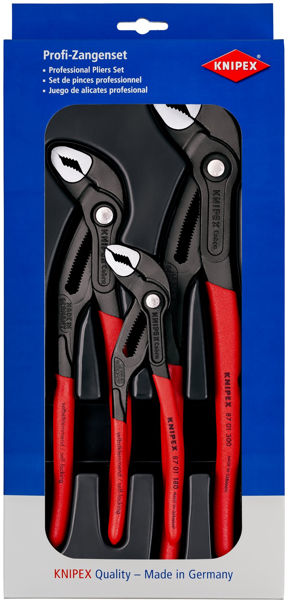 KNIPEX Cobra® Set 1 x 87 01 180, 1 x 87 01 250, 1 x 87 01 300 | KNIPEX