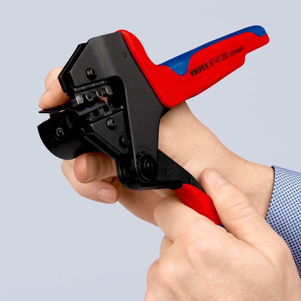 Crimp-Systemzange Für auswechselbare Crimpeinsätze | KNIPEX