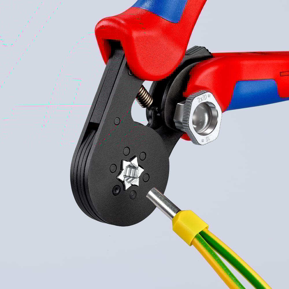 Self-Adjusting Crimping Pliers for wire ferrules With lateral access ...