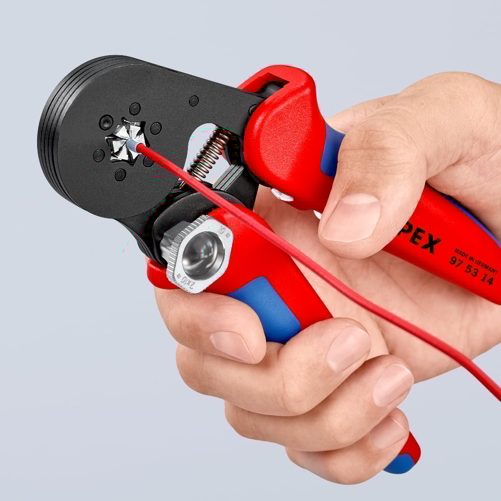Self-Adjusting Crimping Pliers for wire ferrules With lateral access ...