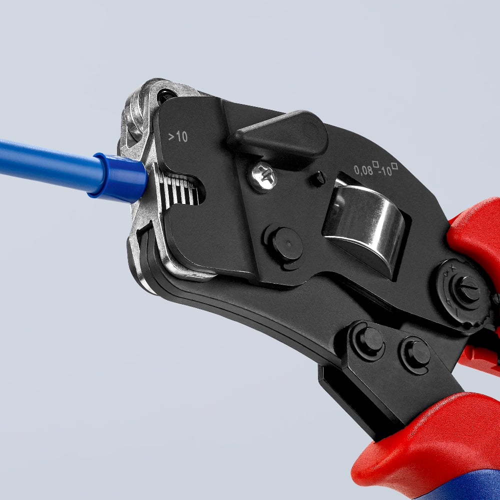 Self-Adjusting Crimping Pliers for wire ferrules With front loading ...