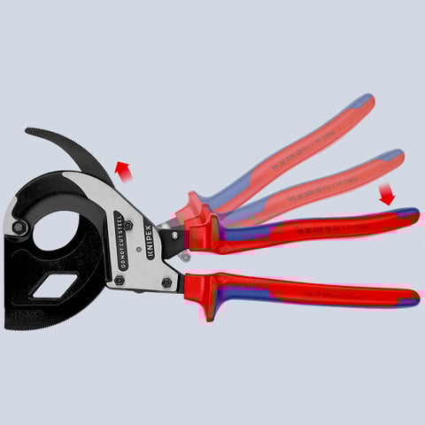 Cable Cutter (ratchet principle, 3-stage) | KNIPEX