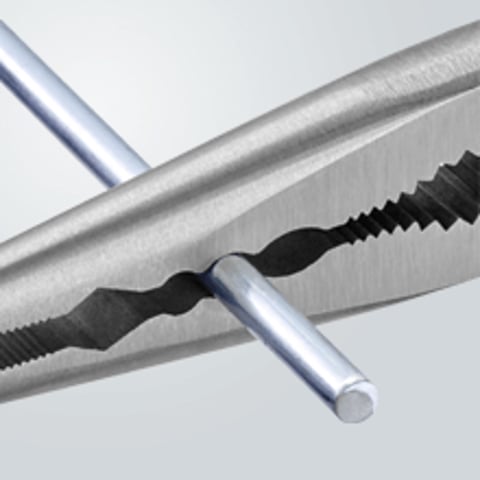 Long Reach Needle Nose Pliers With transverse profiles | KNIPEX