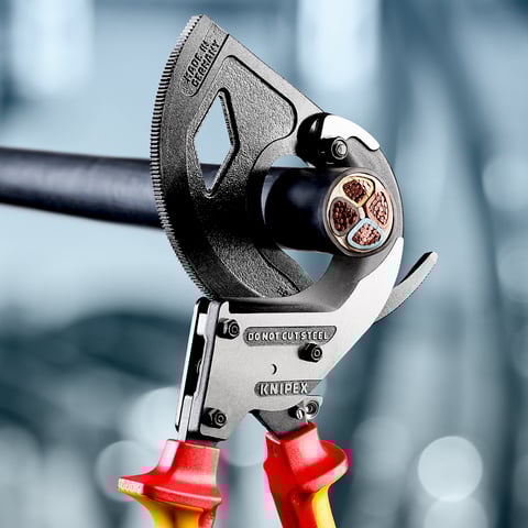 Cable Cutter (ratchet principle, 3-stage) | KNIPEX