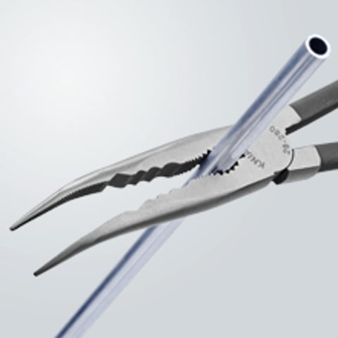 Long Reach Needle Nose Pliers With transverse profiles | KNIPEX