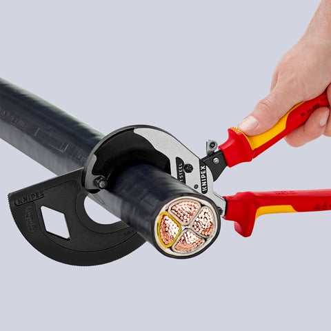 Cable Cutter (ratchet principle, 3-stage) | KNIPEX
